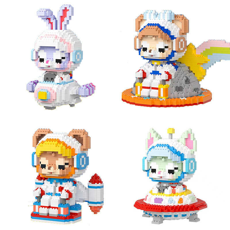 Building Astronaut Micro Blocks Kawaii, Friend Bear 3D Model Rocket ...