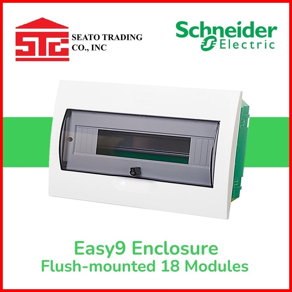 PANEL BOX - Schneider Easy9 Flush Enclosure 18M Smoked door with E/N ...