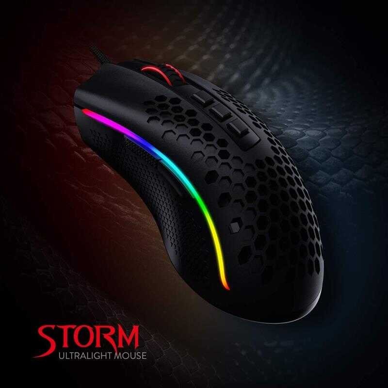 REDRAGON M808 Storm USB Wired RGB Gaming Mouse 85G Ultralight 12400 DPI ...