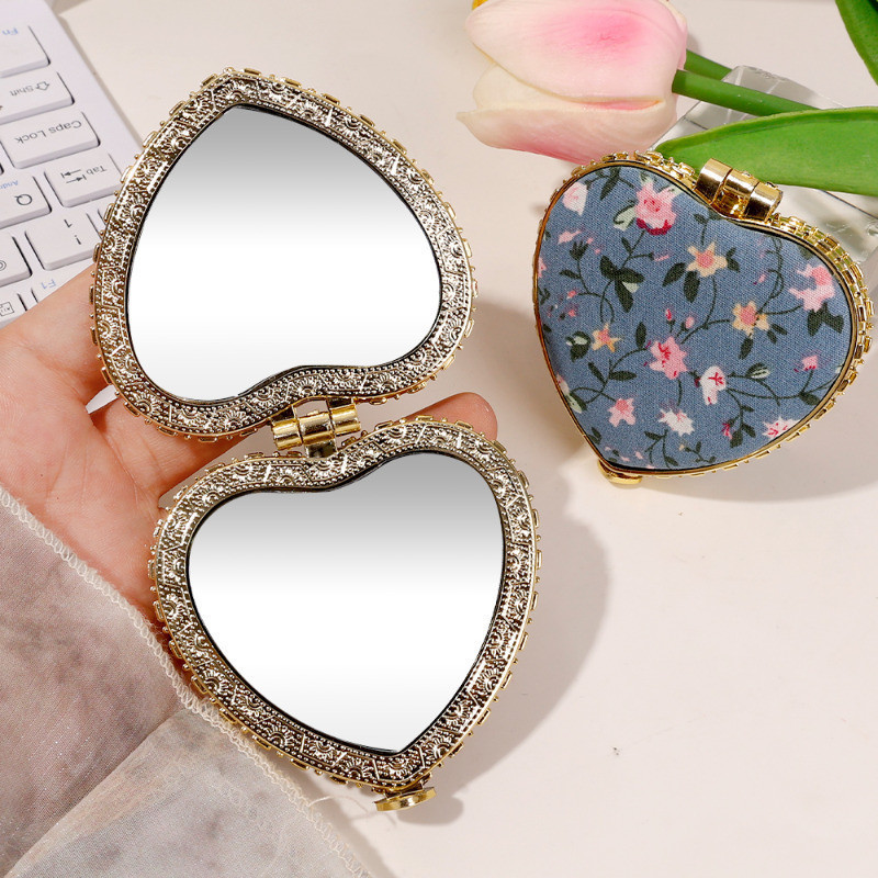 Vintage Folding Makeup Mirror - Pocket Compact Mirror - Portable Hand ...