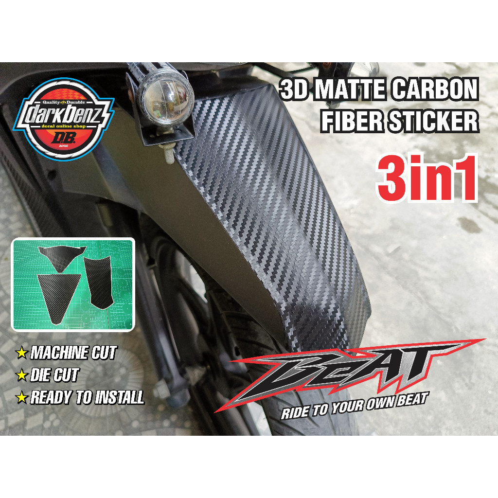 Honda BeAT Fi V2 - 3in1 Panel Carbon Fiber Sticker Decal | made by ...