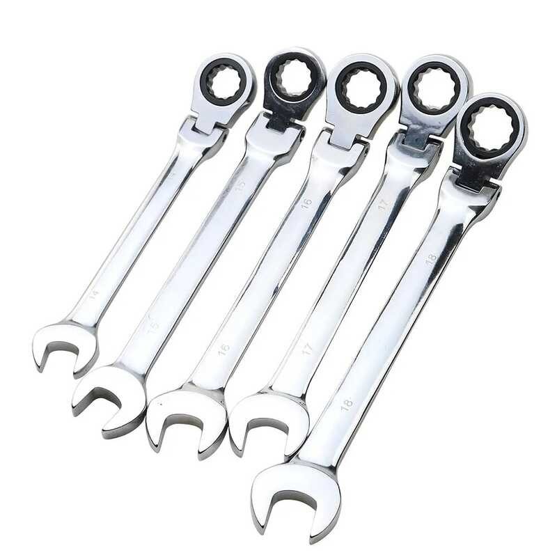 Combination Metric Ratchet Wrench Set Fine Tooth Gear Ring Torque At ...