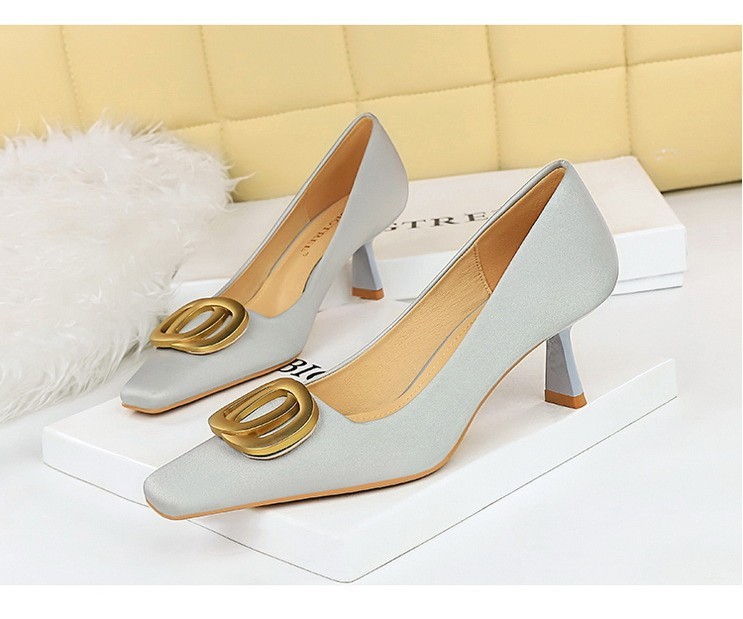 Big Tree High Heels Female Square Toe Stiletto Heel Super Stable ...