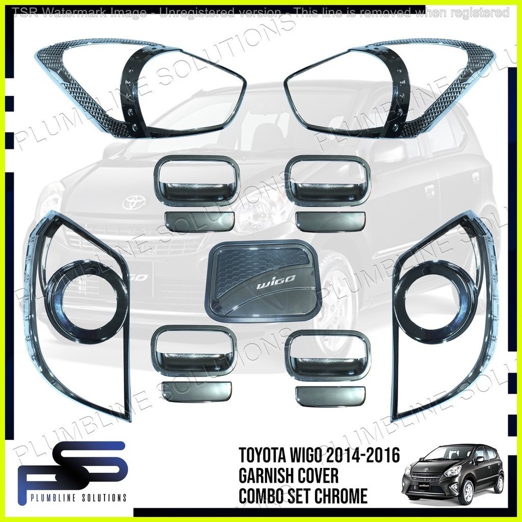 Toyota Wigo Garnish Cover Set Black / Chrome 2014 - 2017 Car ...