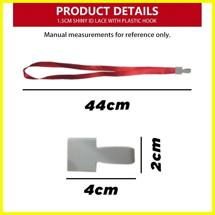1.5cm Shiny ID Lace with Plastic Hook Ready-to-Use ID Lanyard (5pcs ...