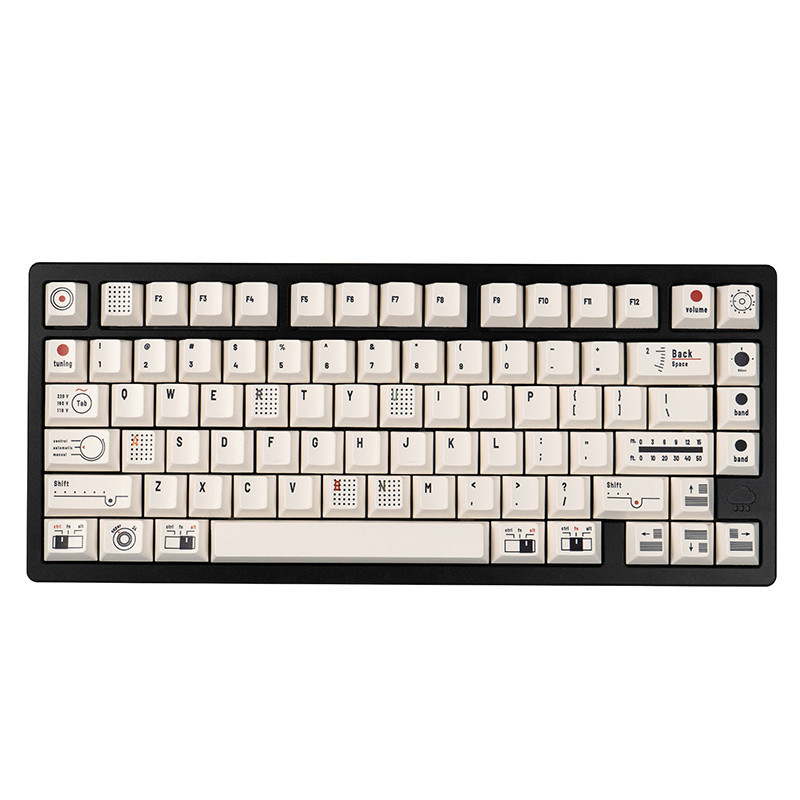 BRAUN Style White keycap with PC Box Detailed Simple PBT cherry profile ...