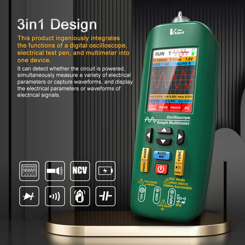 3in1 Oscilloscope Multimeter Electrical Test Pen 2.8inch TFT Display ...