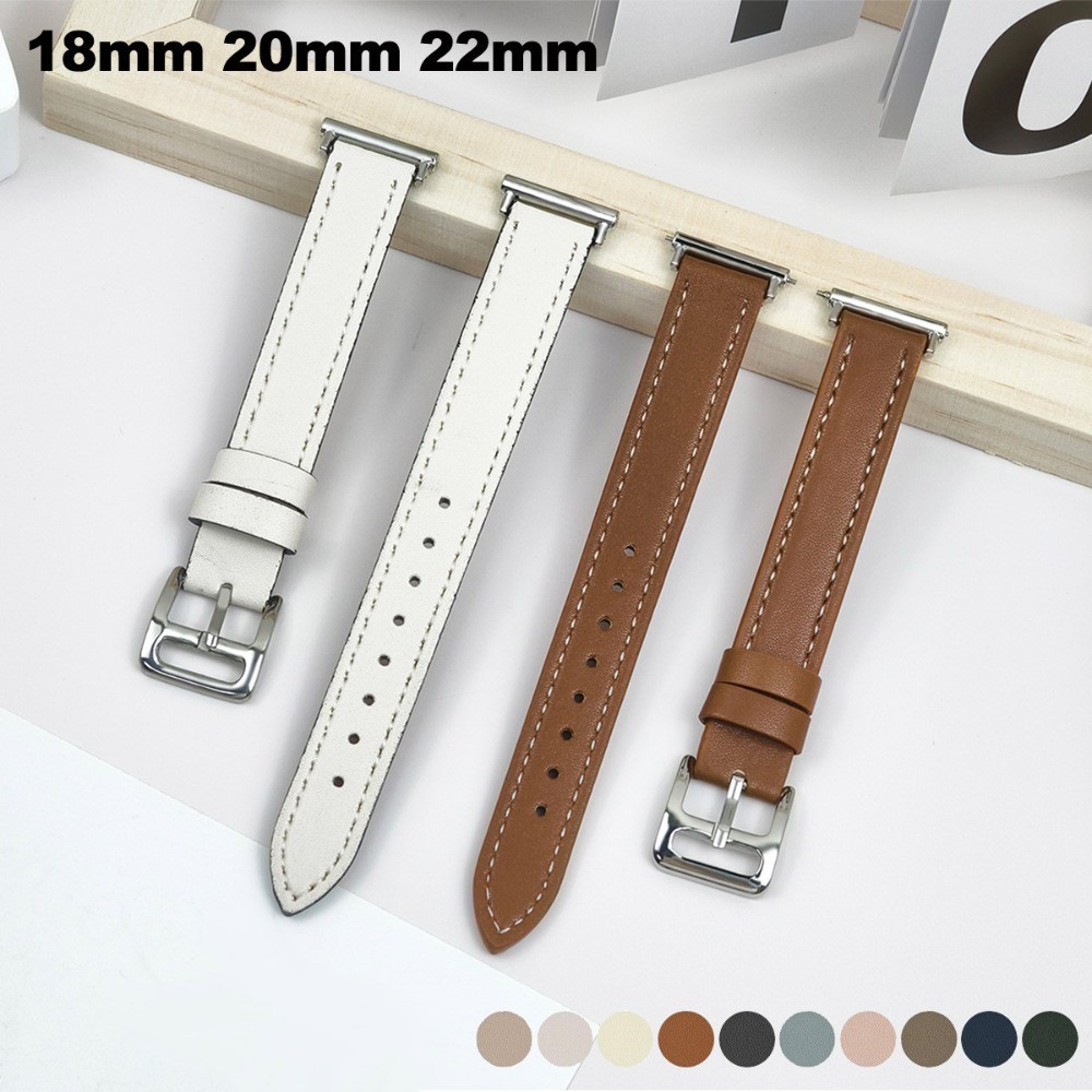 18mm 20mm 22mm Universal Replacement Leather Watch Strap compatible for ...