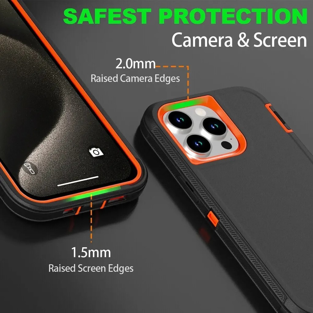 Armored Phone Case For iPhone 16 Pro Max 15 14 Pro Max 11 12 13 Pro Max ...