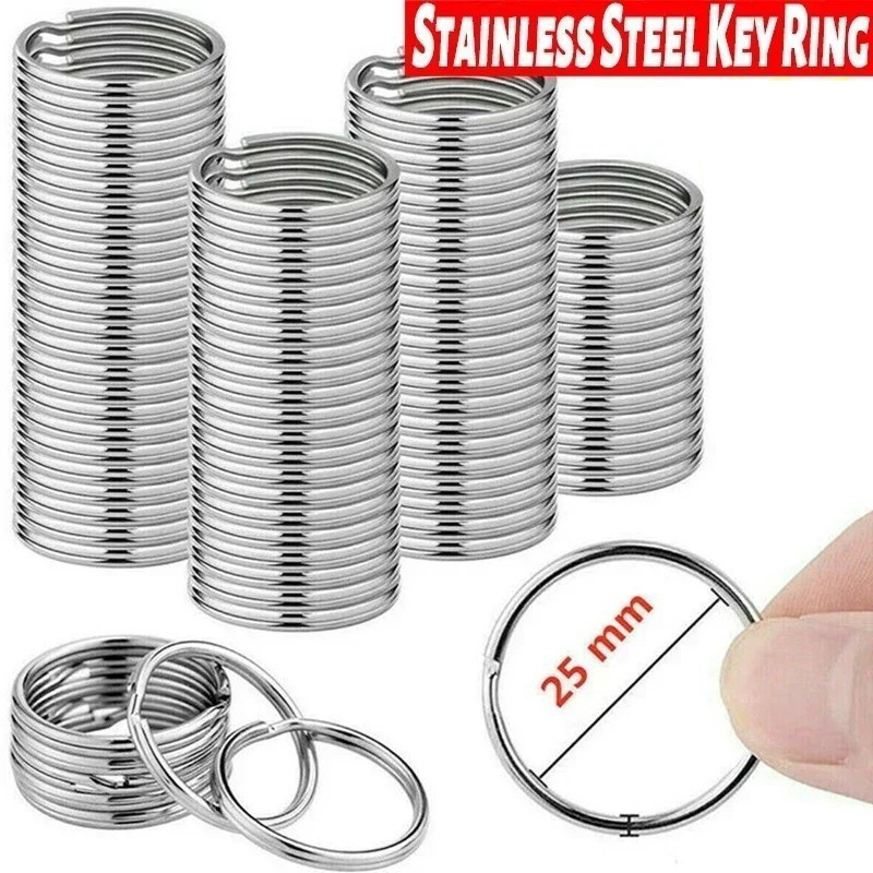 20Pcs 25mm Round Split Keychain Rings/Polished Silver Key Ring/DIY ...