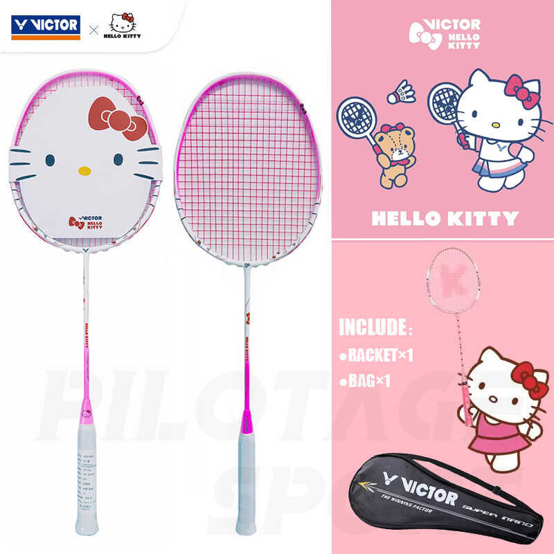 Victor+ opisyal na Parer Badminton Racket KT Hello Kitty Adult and ...