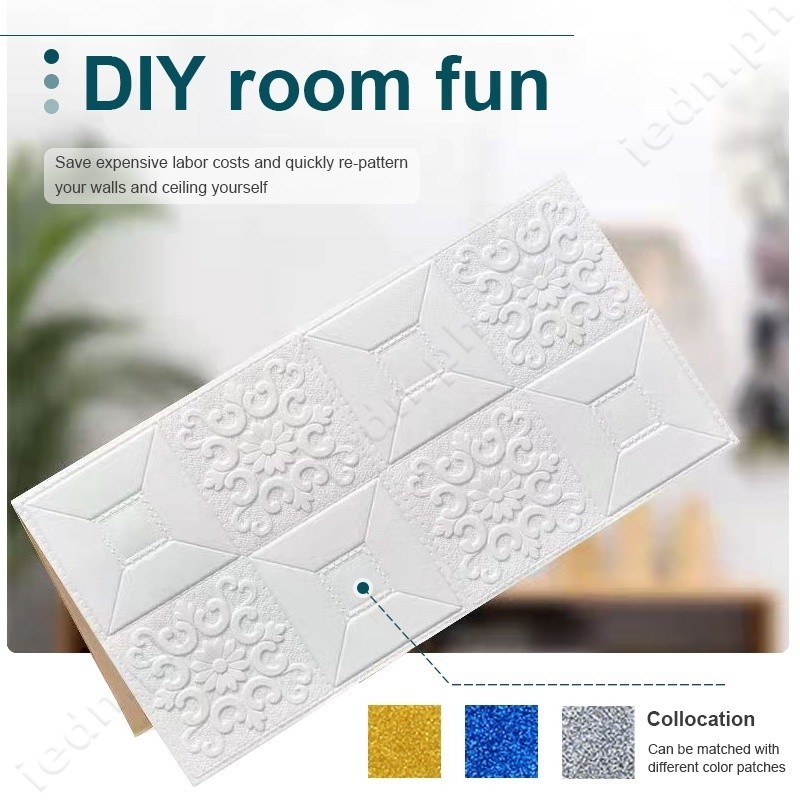 50PCS Wallpaper 3D sticker design wall decor for Living Room Bedroom ...