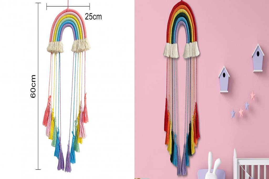 This rainbow wall art adds a whimsical yet elegant look to your kids ...