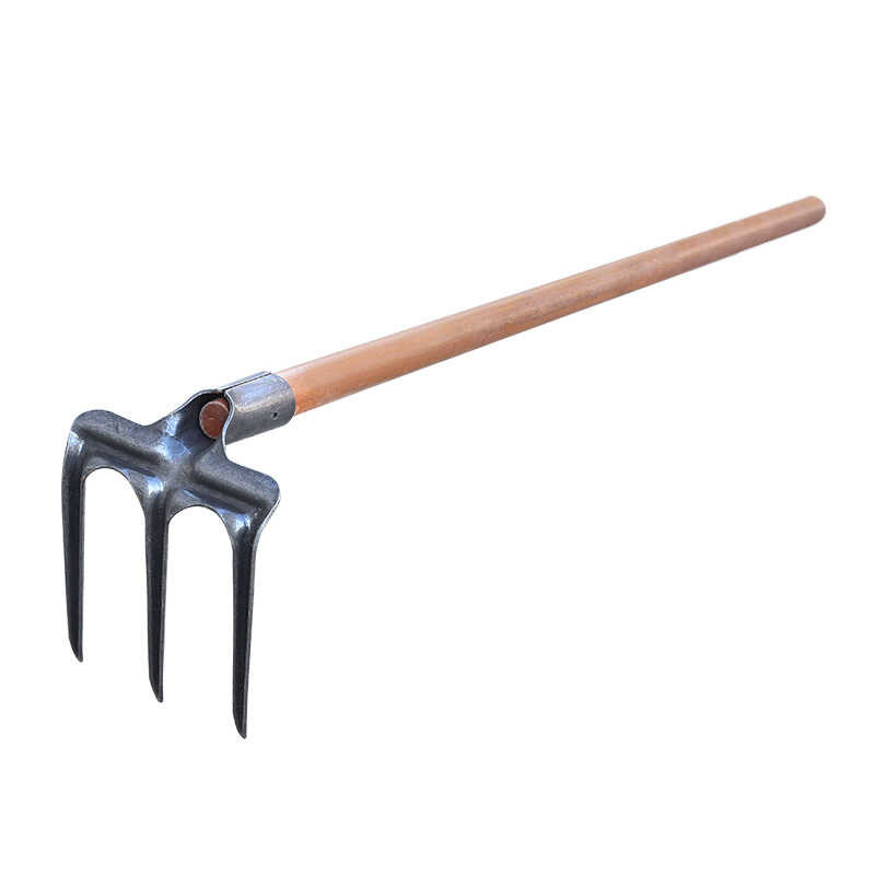 Loosening three tooth grab hoe, old model four tooth fork, outdoor land ...