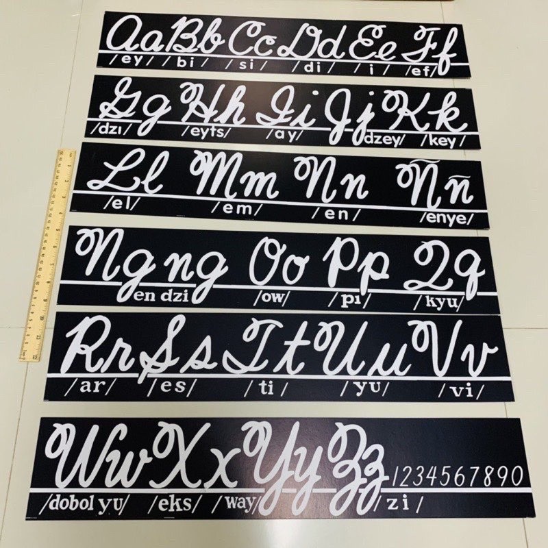 1 set Cursive OR Print Alphabet Letters Long Display Poster ...