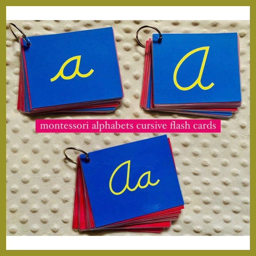 ∈ Montessori Cursive Alphabets Flashcards ABC Cursive Flashcards ...