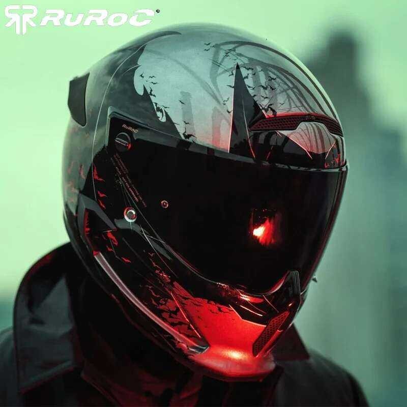 Original Ruroc Atlas 4.0 Carbon Fibre Motorcycle ECE DOT Approved Full ...