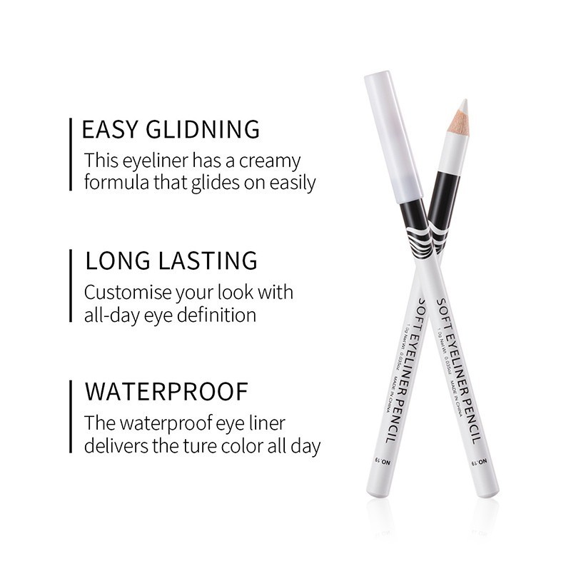 White Lasting Soft Gel Eyeliner Pencil Under Eye Highly Pigmented ...