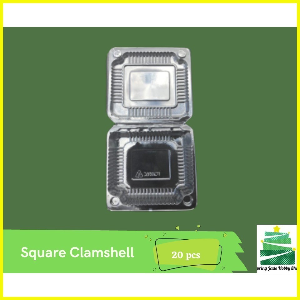 ∇ Spring Jade: Clamshell c303| Clear Plastic Square Container| 20 pcs ...