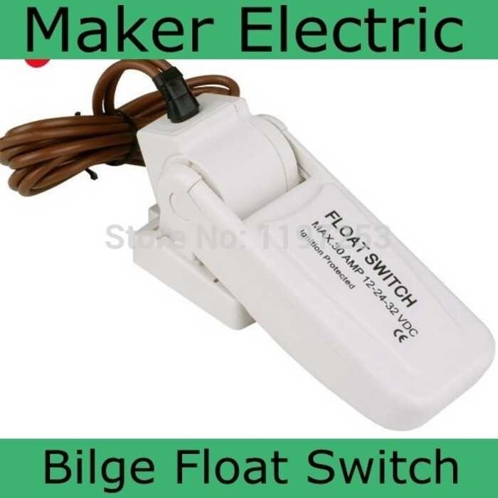 DC 12V 24V Marine Float Switch Flow Sensor For Bilge Pumps Automatic ...
