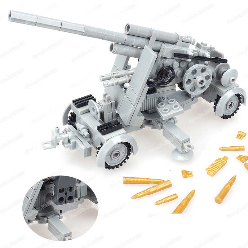 88 FLAK Army Artillery Building Block Soldier Ww2 Figures Battlefield ...