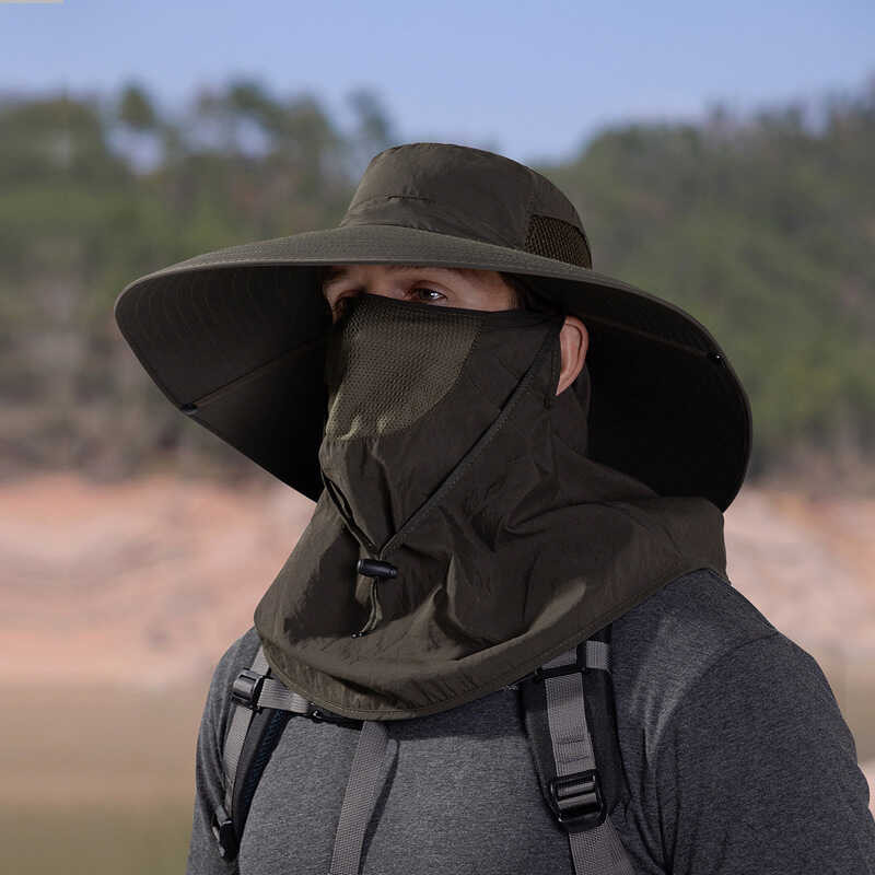 Wide Summer Brim Men Fisherman Hats Hindi Matigas Tubig Na May Mask Sa ... Wide Summer Brim Men Fisherman Hats Hindi Matigas Tubig Na May Mask Sa ...