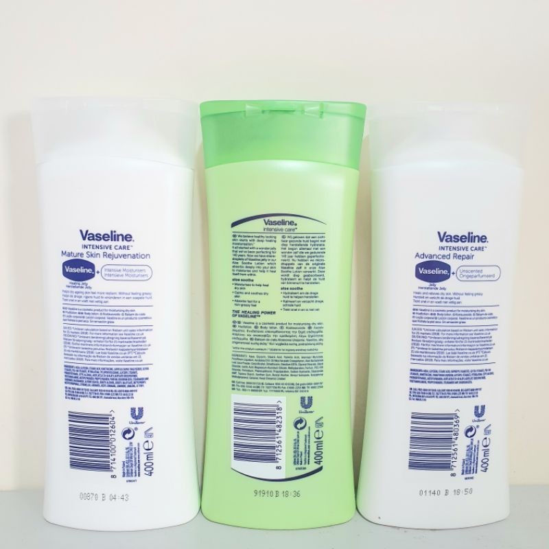 Authentic Vaseline Intensive Care Lotion 400ml Advanced Repair Aloe