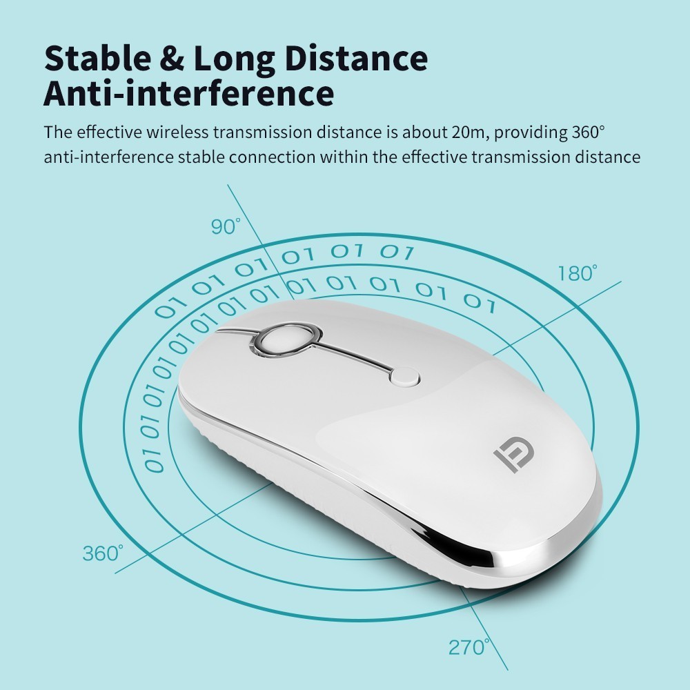 FD i331D 3 Mode 2000DPI Rechargeable Adjustable Mouse Wireless Mice ...