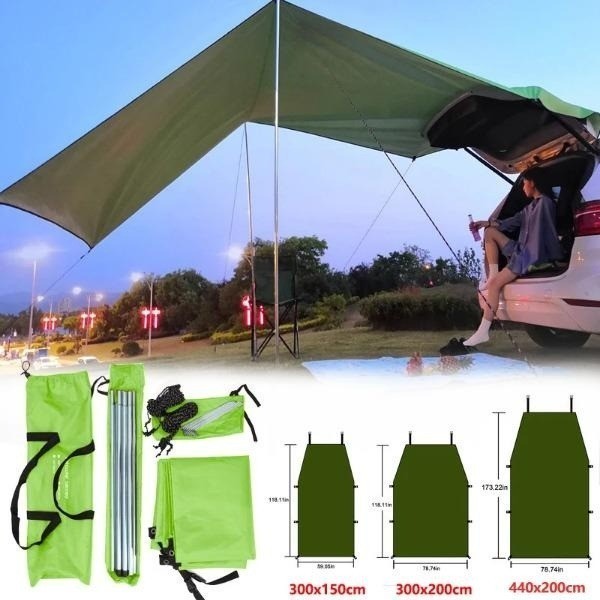 " Car Tent Shelter Shade Camping Side Car Roof Top Tent Awning Waterproof UV Portable Camping ...