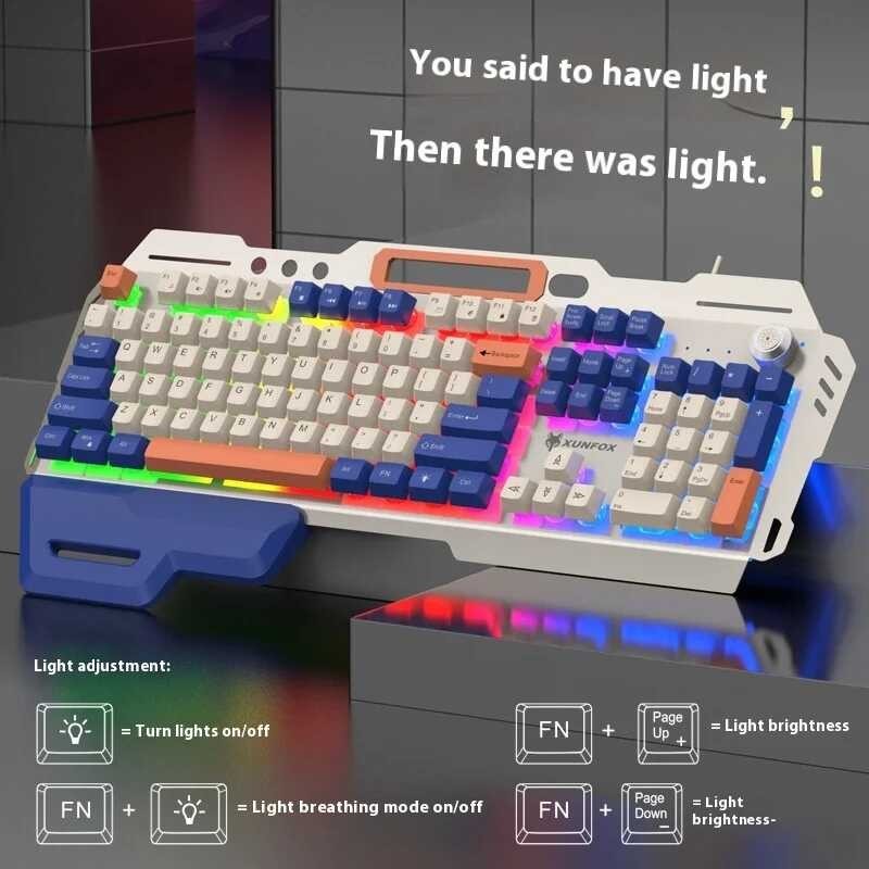 2024 K90 Bagong Mechanical Metal Mouse Set Led Luminous Keyboard ...