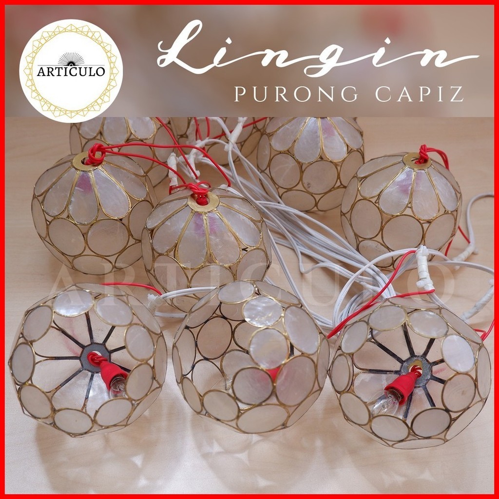 ARTICULO capiz light: 4inch LINGIN ( authentic capiz coin ball WITH ...