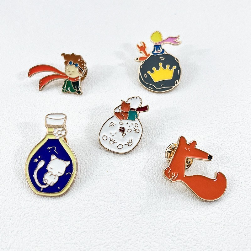 20 Styles Little Prince Pins Moon Stars Boat Brooch Cute Fox Metal ...