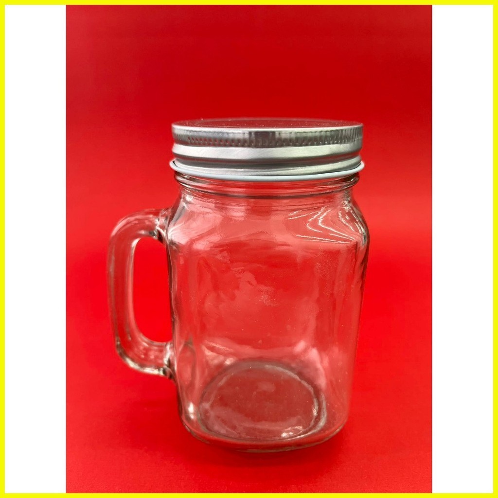6Pcs 1840 Mason Glass 450ML Jar Size 10.5CM X 7.6CM X 13.3CM | Shopee ...