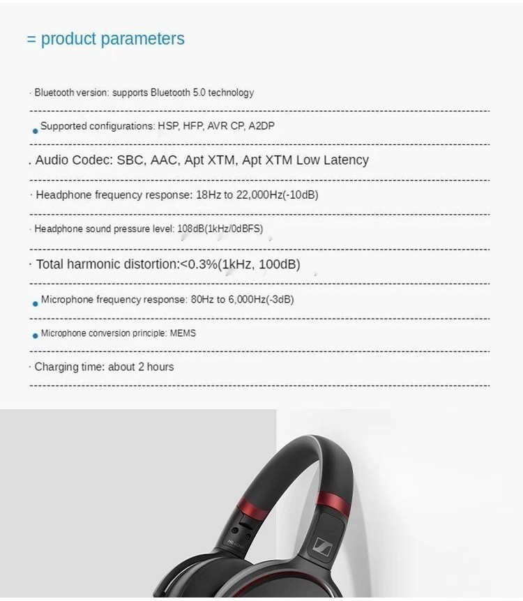 Sennheiser HD 458BT over-Ear Wireless Noise Cancelling Headphones (Black/Red) | Shopee Philippines