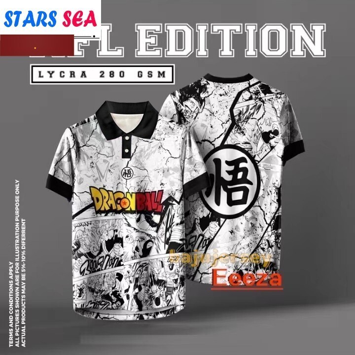 Dragon Ball Edition Nfl Kolar 2024 Baju Anime Polo Shirt Lelaki Lengan ...