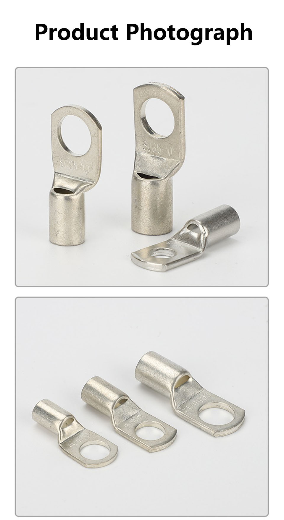 Copper Tinned Cable Crimp Terminals SC Type Wire Connector SC16 SC25 ...