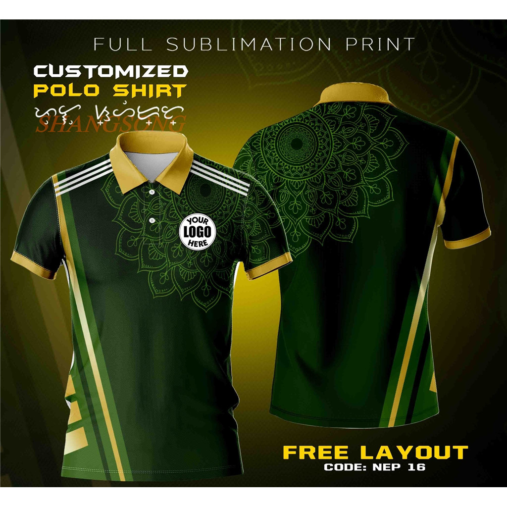 【Free Custom Name & Number&LOGO】Full Sublimation UNIFORM Polo Shirt ...