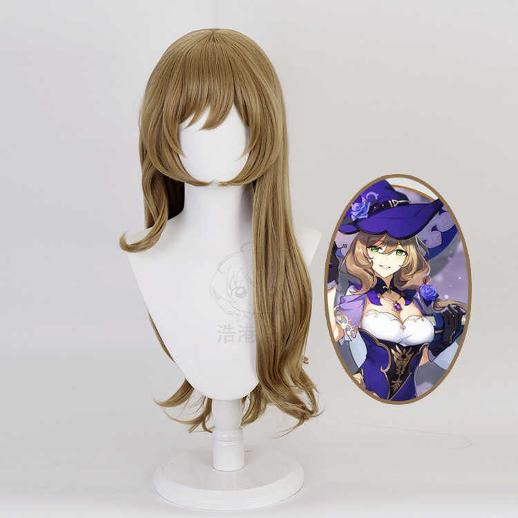 [Haogang] Genshin Impact Lisa cosplay wig micro curl long hair cos ...