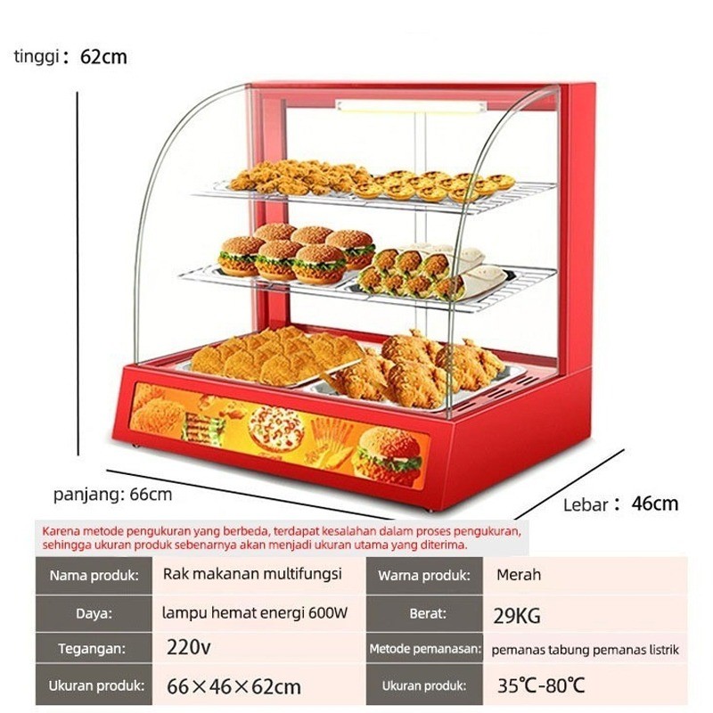 Constant temperature cabinet heating display counter fried chicken ...