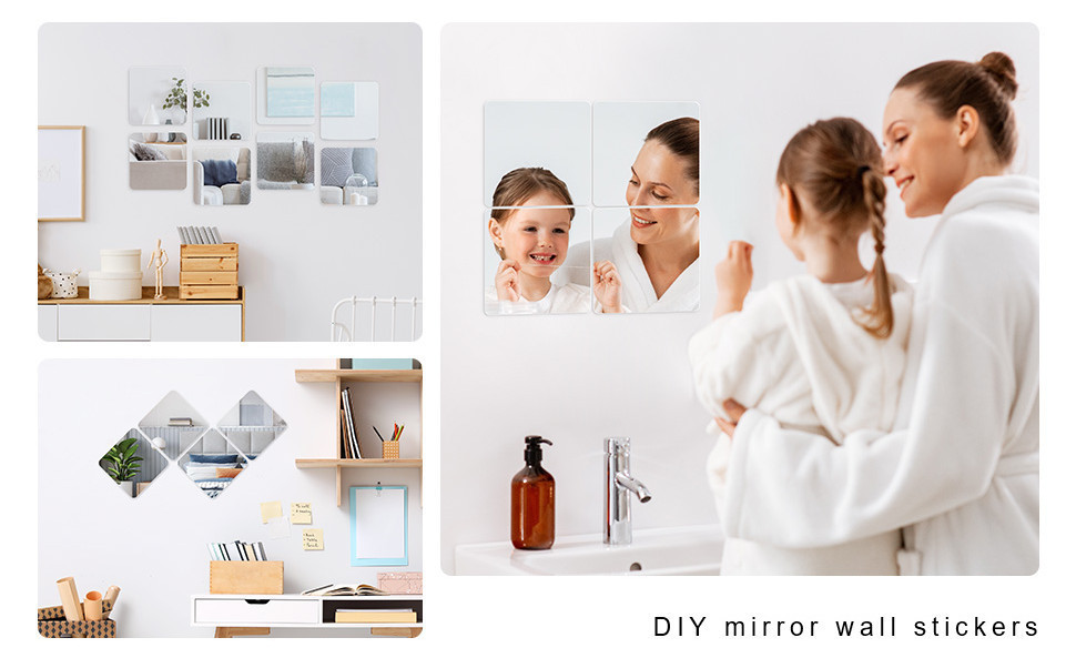 Cuttable Self Adhesive Mirror Sheets / Square Acrylic Flexible Mirror ...