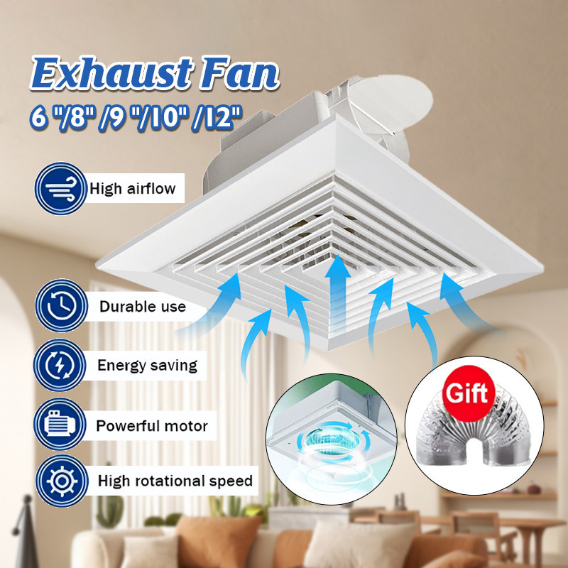 Exhaust Fan Ceiling Ventilation Fan 6/8/9/10/12 inch Strong Wind louver ...