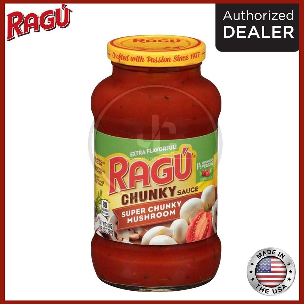☑ ⭐ Ragu Super Chunky Mushroom Chunky Sauce 24oz | Spaghetti Sauce ...
