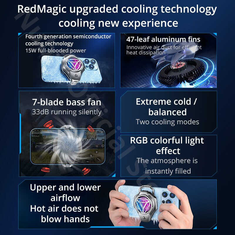 4 Ice Cooler Funcooler RGB LED Redmagic 4.0 Semiconductor Refrigeration ...