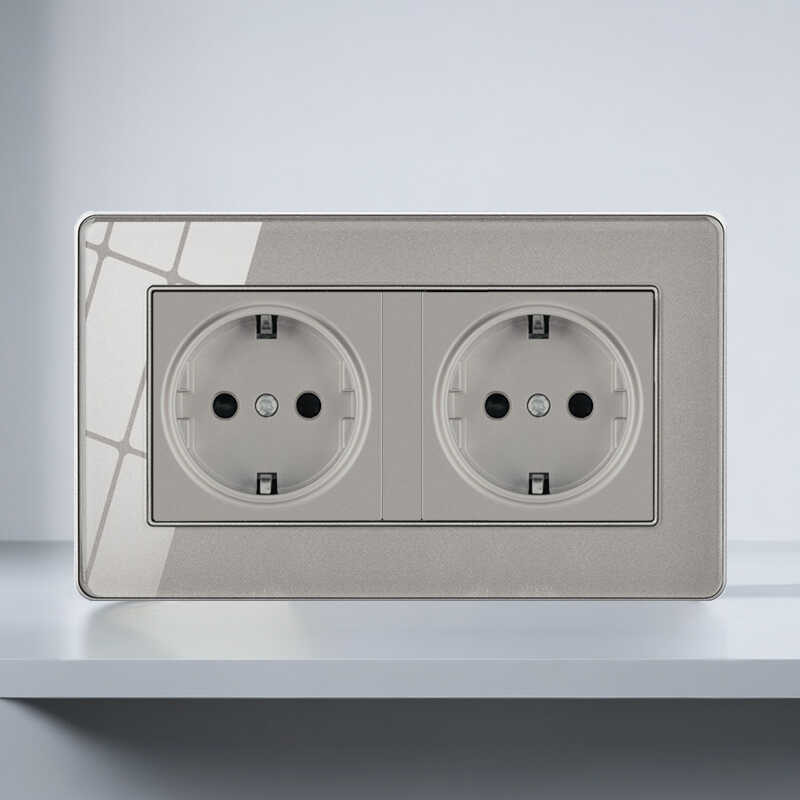 EU Standard T&I Double Wall Power Socket 16A German Outlet Crystal ...