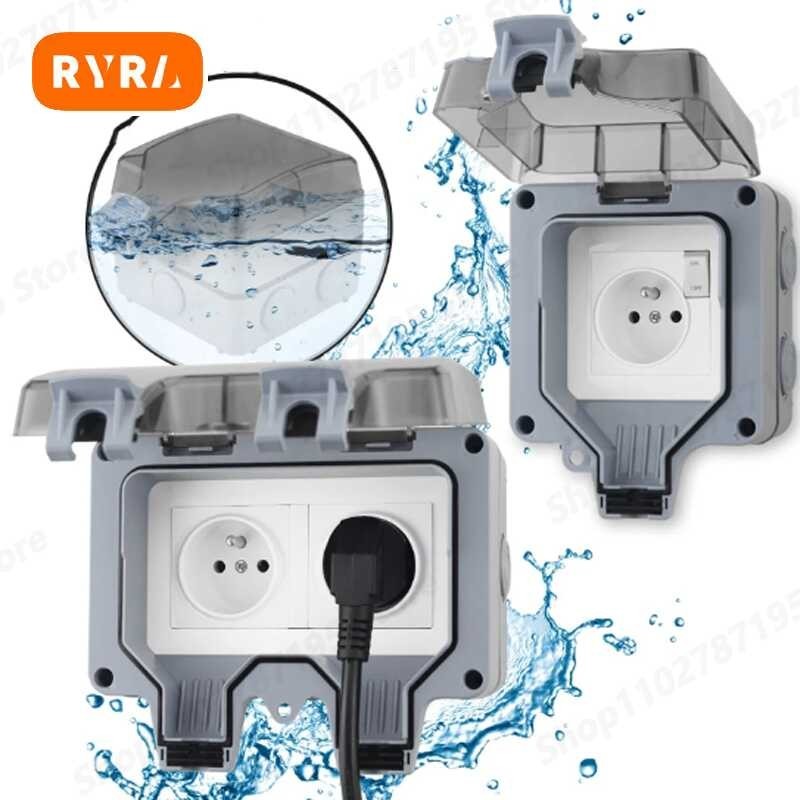 Quality Ip66 High Weatherproof Outdoor Wall Power Socket 16A Double EU ...