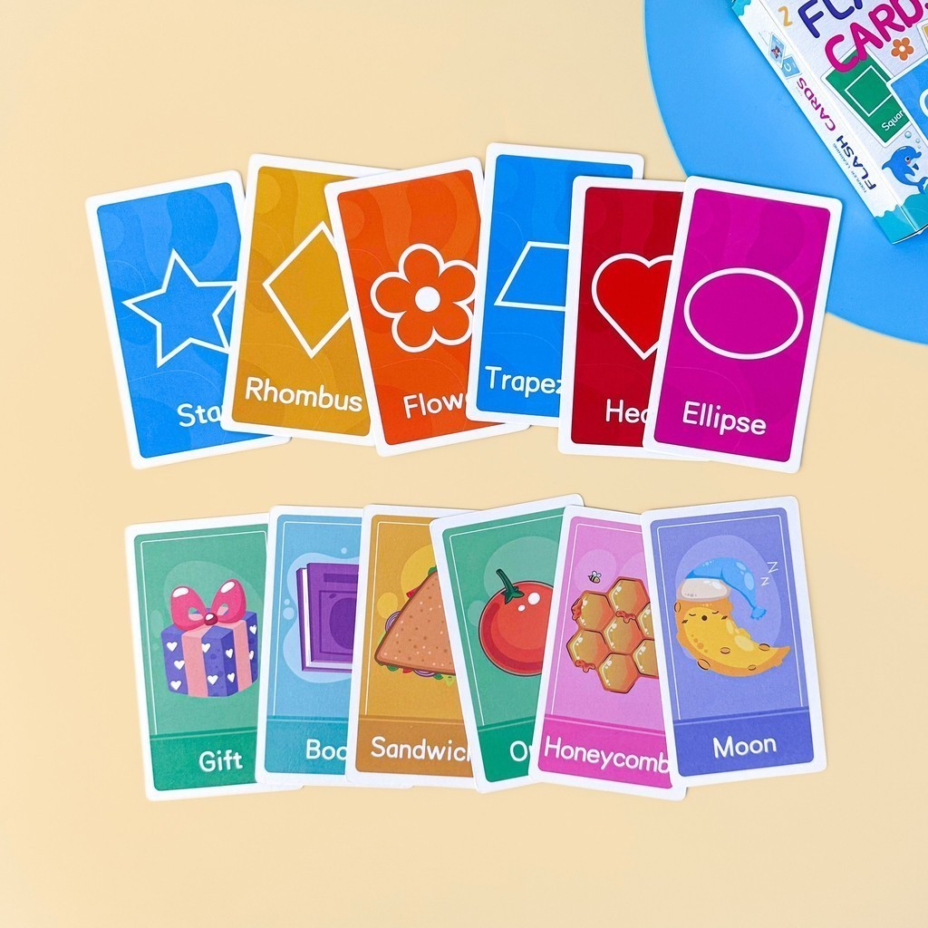 58Pcs Alphabet Numbers Animals Colors and Shapes English Flashcards for ...