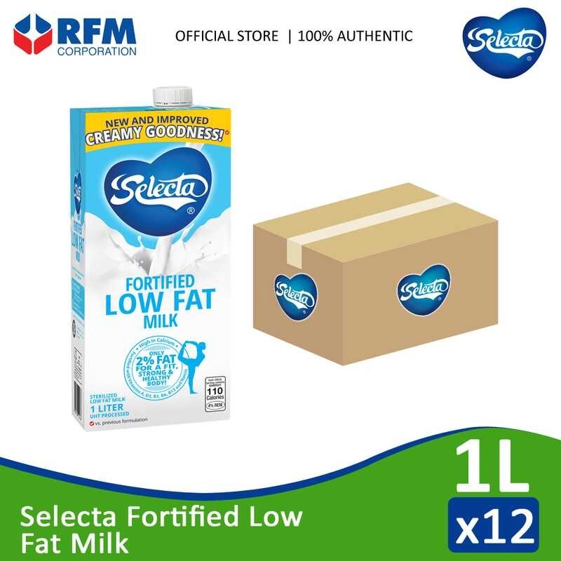 Selecta Fortified Low Fat Milk 1 Liter - Paket ng 12 | Shopee Philippines