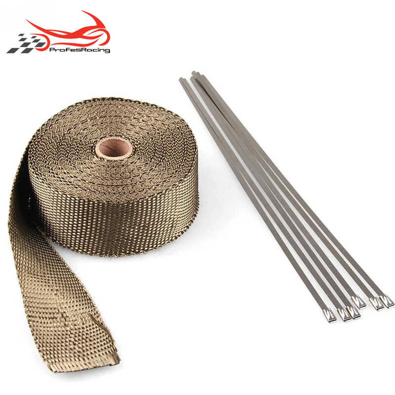5Cm*5/10/15/20M Car Motorcycle Thermal Exhaust Heat Tape Pipe Wrap ...