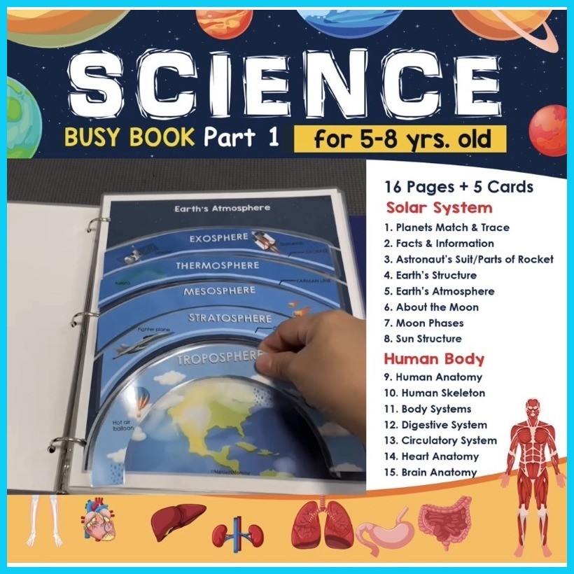 SCIENCE Part 1 - Solar System & Human Body Activity Workbook Book (for ...