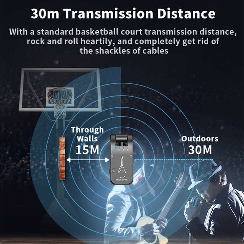 Wireless Ws-1 2.4Ghz System Rechargeable Audio Tran-Smitter At Receiver ...